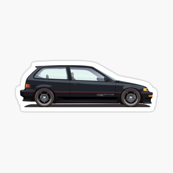 "Civic Hatchback in Black" Sticker for Sale by jaminak | Redbubble