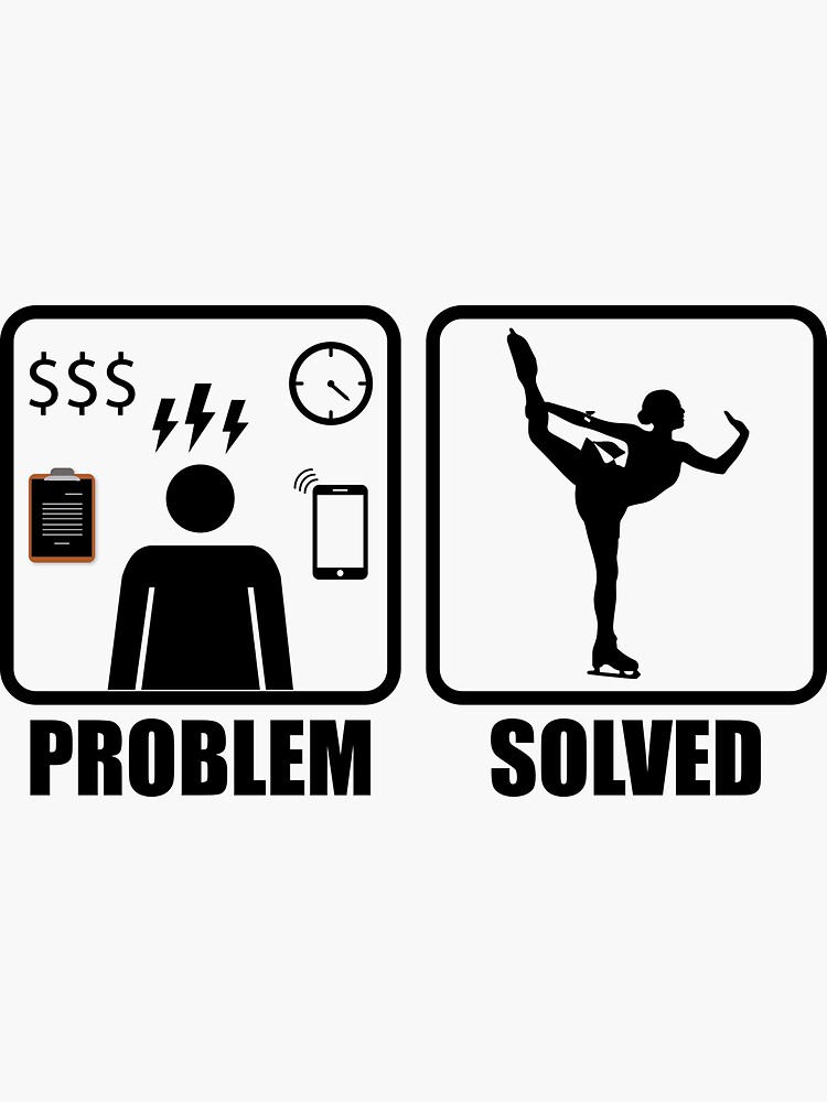 "Problem Solved with Figure Skating" Sticker for Sale by TendyTees ...
