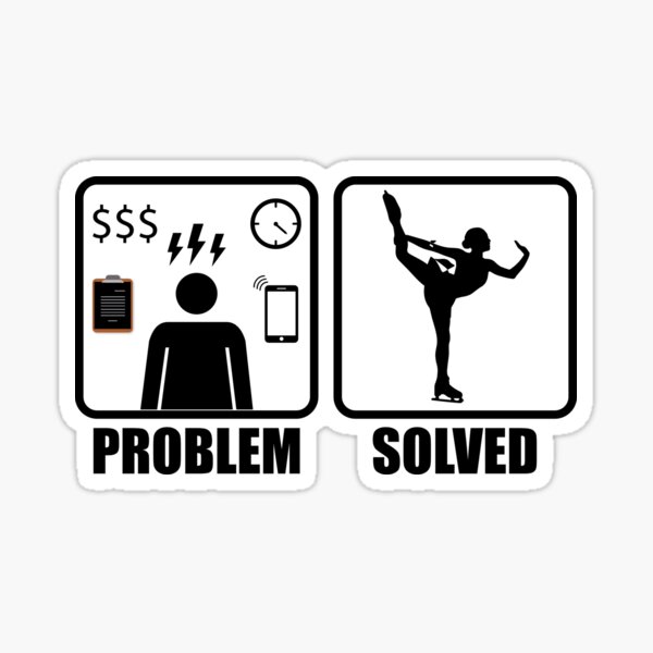 "Problem Solved with Figure Skating" Sticker for Sale by TendyTees ...