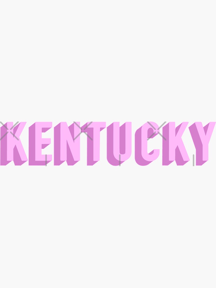 "Pink Kentucky block letters" Sticker for Sale by missavaw | Redbubble