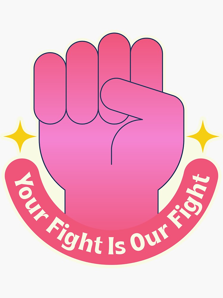 "Her fight is my fight Breast cancer Fight cancer gift" Sticker for ...