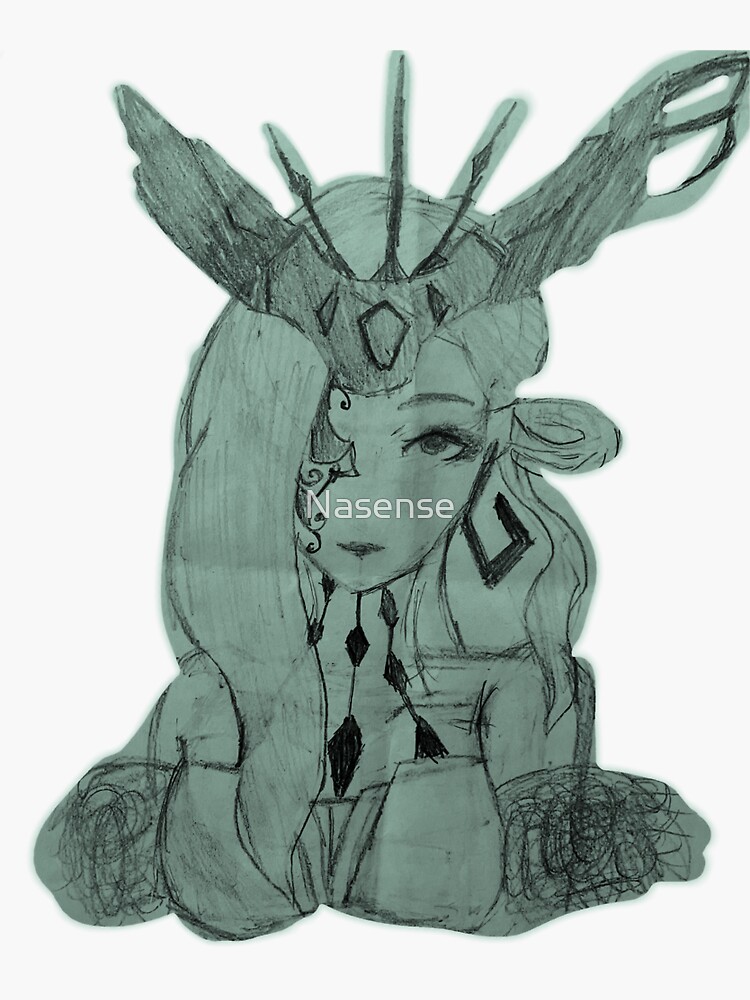 "La Signora Genshin Sketch" Sticker for Sale by Nasense | Redbubble