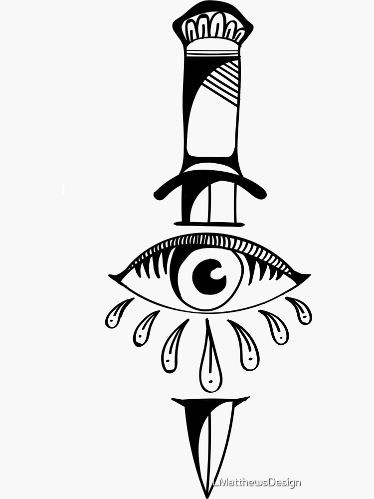 "neo-traditional dagger" Sticker for Sale by LMatthewsDesign | Redbubble