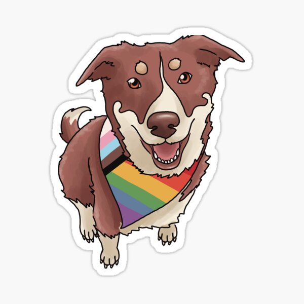 "Pride Pup" Sticker for Sale by JackieArtsie | Redbubble