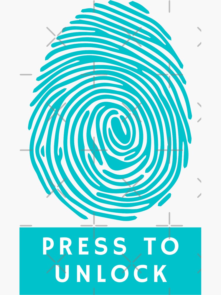 "press to unlock" Sticker for Sale by artwork1306 | Redbubble