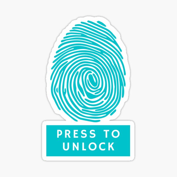 "press to unlock" Sticker for Sale by artwork1306 | Redbubble