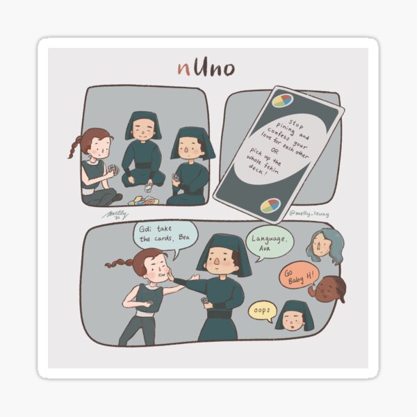 "nUno" Sticker for Sale by melly-doodles | Redbubble