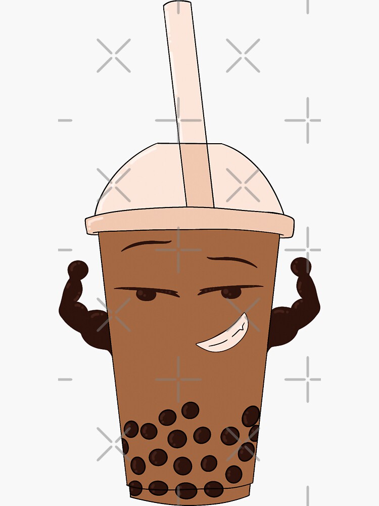 "Brown Boba Bubble Tea Strong Boba Dude" Sticker for Sale by ...