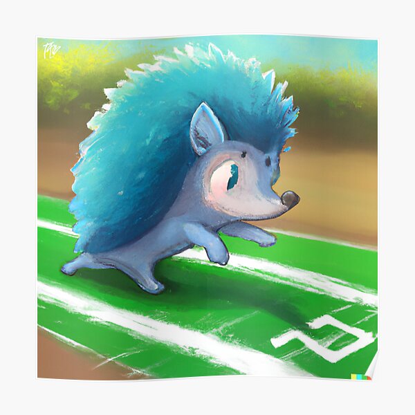 "The World's Fastest Hedgehog" Poster for Sale by AI-Designed | Redbubble