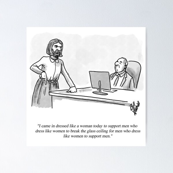 "Funny Gender Role Cartoon Humor" Poster for Sale by Bill Abbott ...