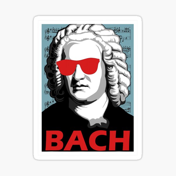 "Johann Sebastian Bach Poster Style Graphic" Sticker for Sale by ...
