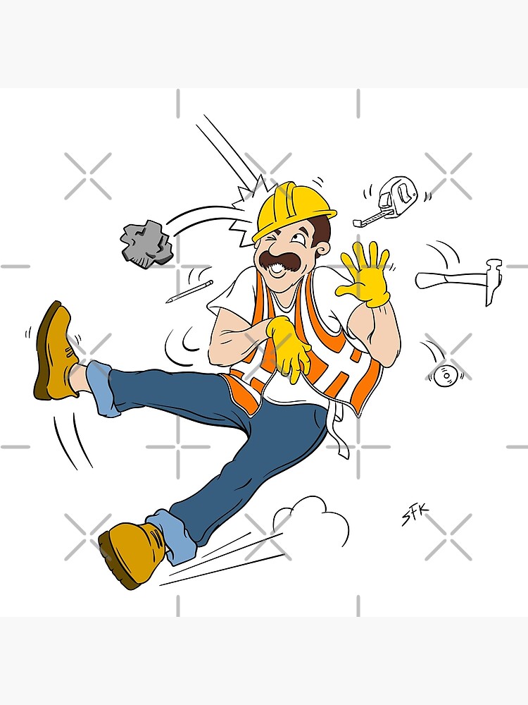 "Funny Construction Worker" Poster for Sale by SFK-workshop | Redbubble
