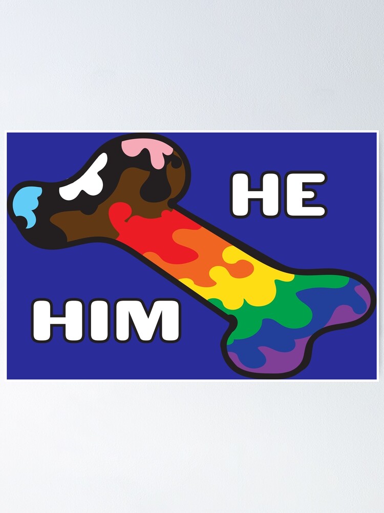 "Pride In My Bones Pronouns He/Him" Poster for Sale by BiOurPride ...