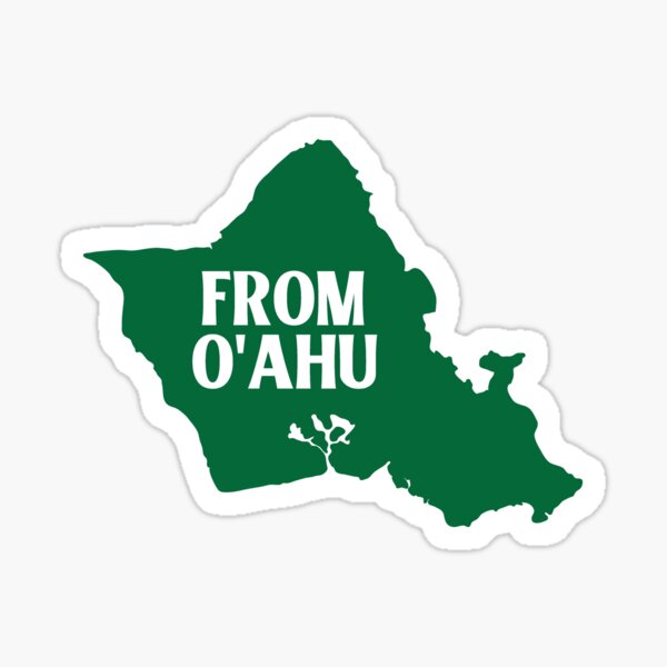 "State of Hawaii - Island of Oahu, Dark Green" Sticker for Sale by ...