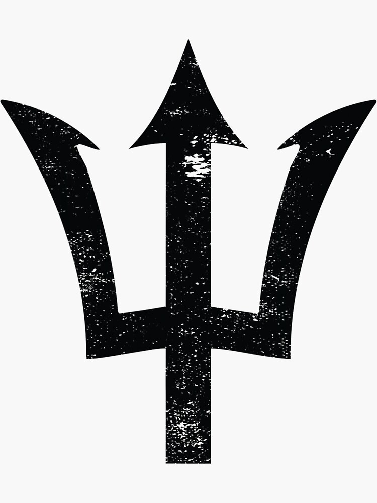 Pegatina «Poseidón Símbolo Tridente Dios griego Mitología» de welcomekitten87 | Redbubble