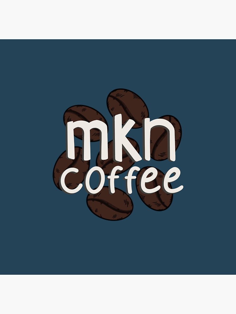 "mkn coffee logo (blue background)" Sticker for Sale by mkncoffeeshop ...