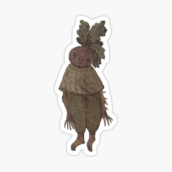 "Pensive Turnip Man" Sticker for Sale by magpieve | Redbubble