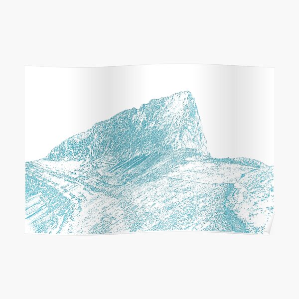 "Amazing Abstract Pencil Blue Mountain" Poster for Sale by Shirusu ...