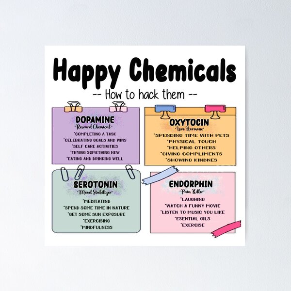 "The happy brain chemicals hormones" Poster for Sale by jennstore ...