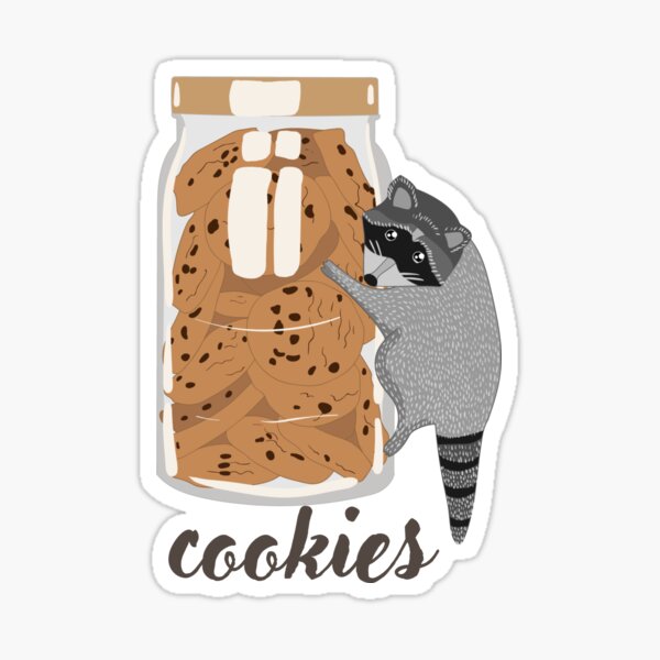 "Cookie Monster Raccoon" Sticker for Sale by redbubblebyuzka | Redbubble