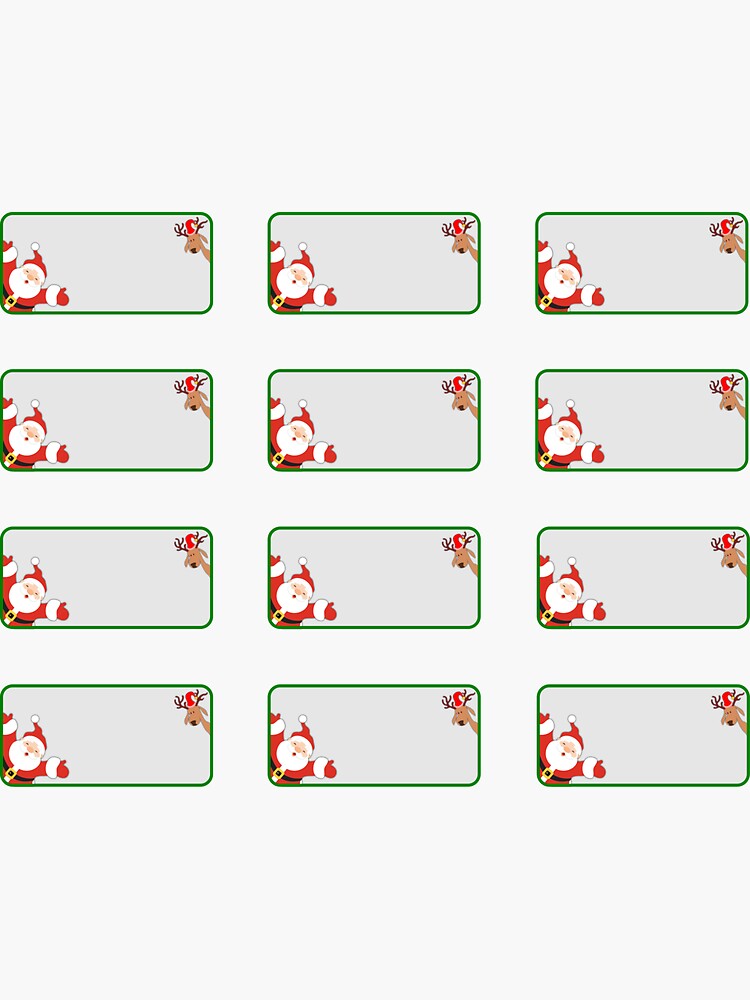 "Christmas Name Tag, Label, ID Sticker Pack" Sticker for Sale by ...