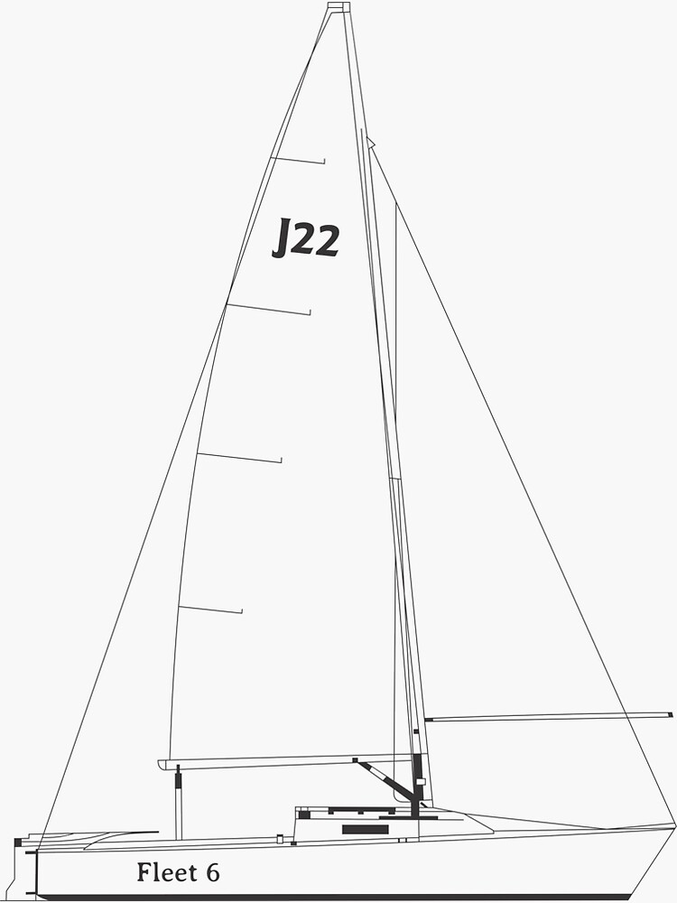 "J22 Fleet 6 Line Drawing" Sticker for Sale by G-B-C-A | Redbubble