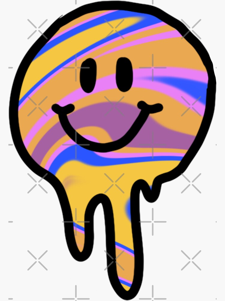 "Groovy Drippy Smiley Face" Sticker for Sale by marnilauren | Redbubble
