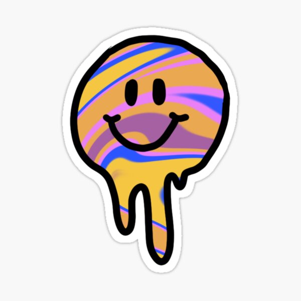 "Groovy Drippy Smiley Face" Sticker for Sale by marnilauren | Redbubble