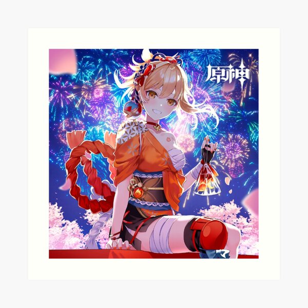 "Genshin Impact - Yoimiya Official Birthday Artwork 2022" Art Print for ...