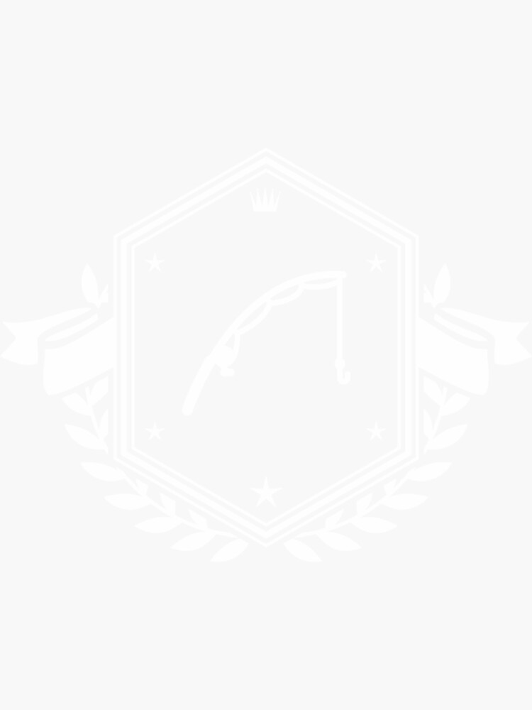 "Fishing rod fishing crest" Sticker for Sale by CrossOrican | Redbubble