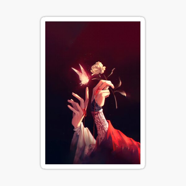 "Tian Guan Ci Fu butterfly and peony Hua Cheng Xie lian" Sticker for ...