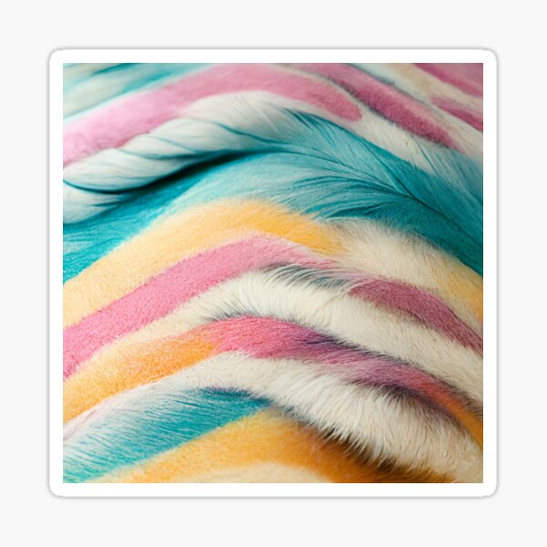 "Rainbow Pastel Fur" Sticker for Sale by lunaireamanita | Redbubble
