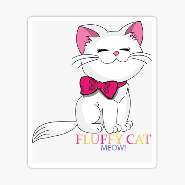 "FLUFFY CAT" Sticker for Sale by sidrahalii | Redbubble