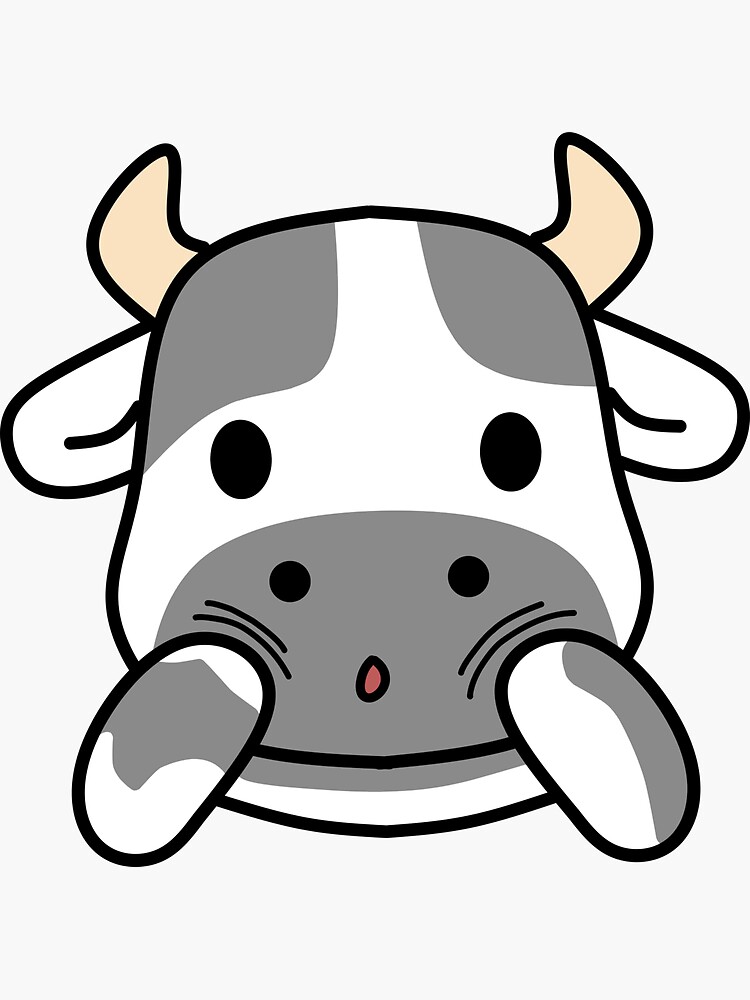"cute cow" Sticker for Sale by Cute-huh | Redbubble