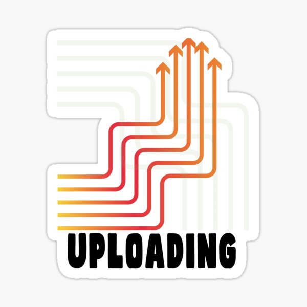 "Uploading Data Files Text Symbol Arrows" Sticker for Sale by ...
