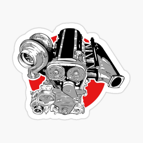 2jz Engine Stickers | Redbubble
