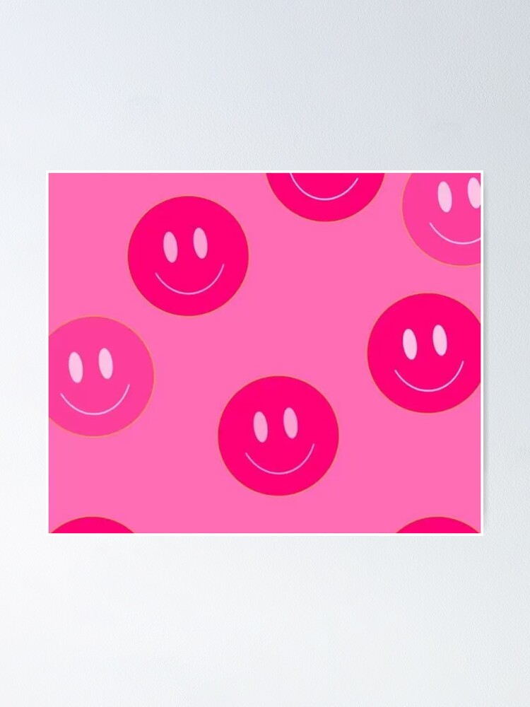 "Preppy Pink Smiley Faces" Poster for Sale by UpFreeze | Redbubble