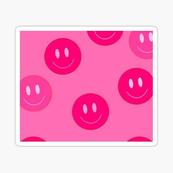 "Preppy Pink Smiley Faces" Sticker for Sale by UpFreeze | Redbubble