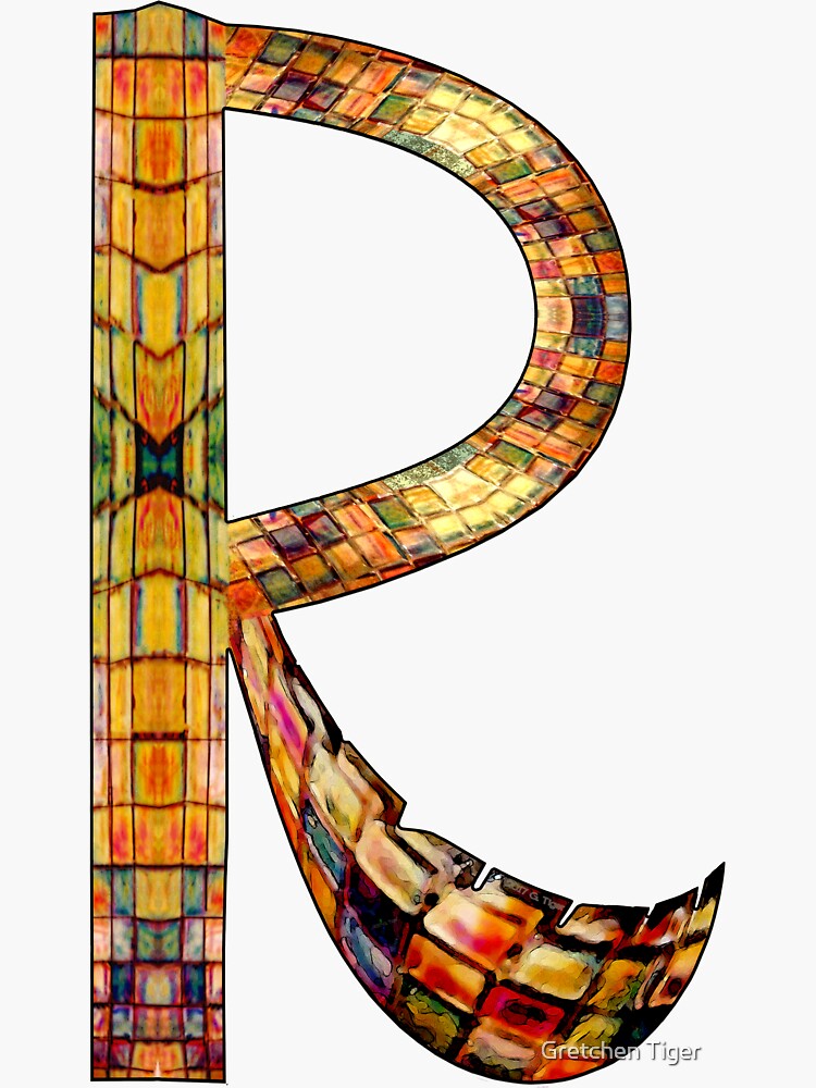 "ALPHABET - Stained Glass Letter "R"" Sticker by geegeetee11 | Redbubble