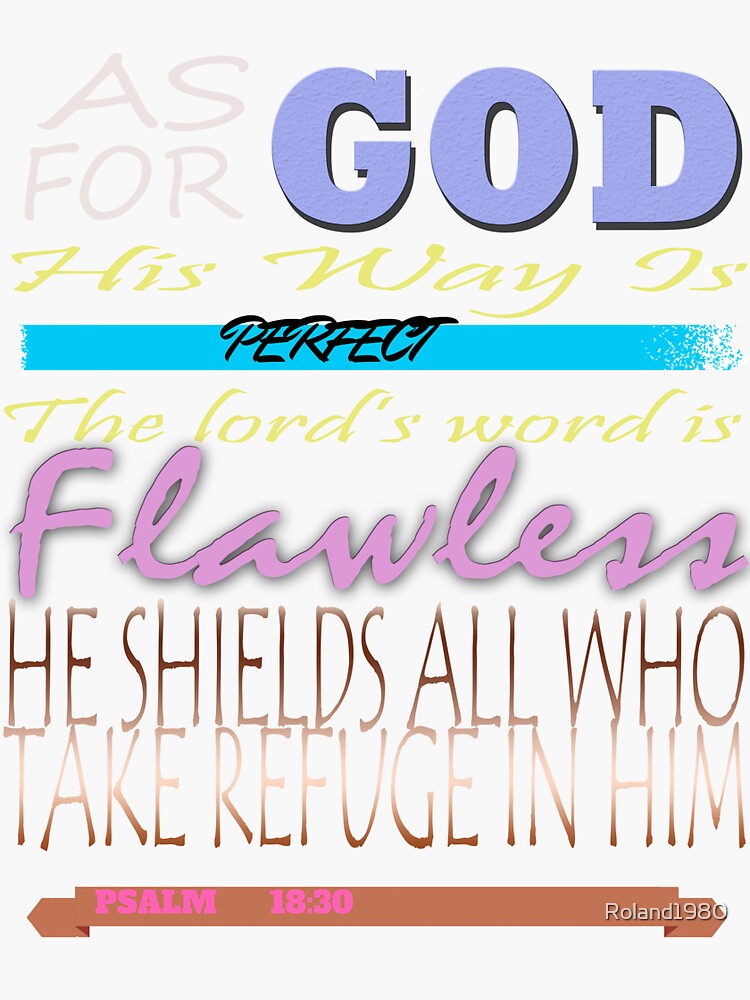 "Psalm 18:30 Bible Verse" Sticker for Sale by Roland1980 | Redbubble