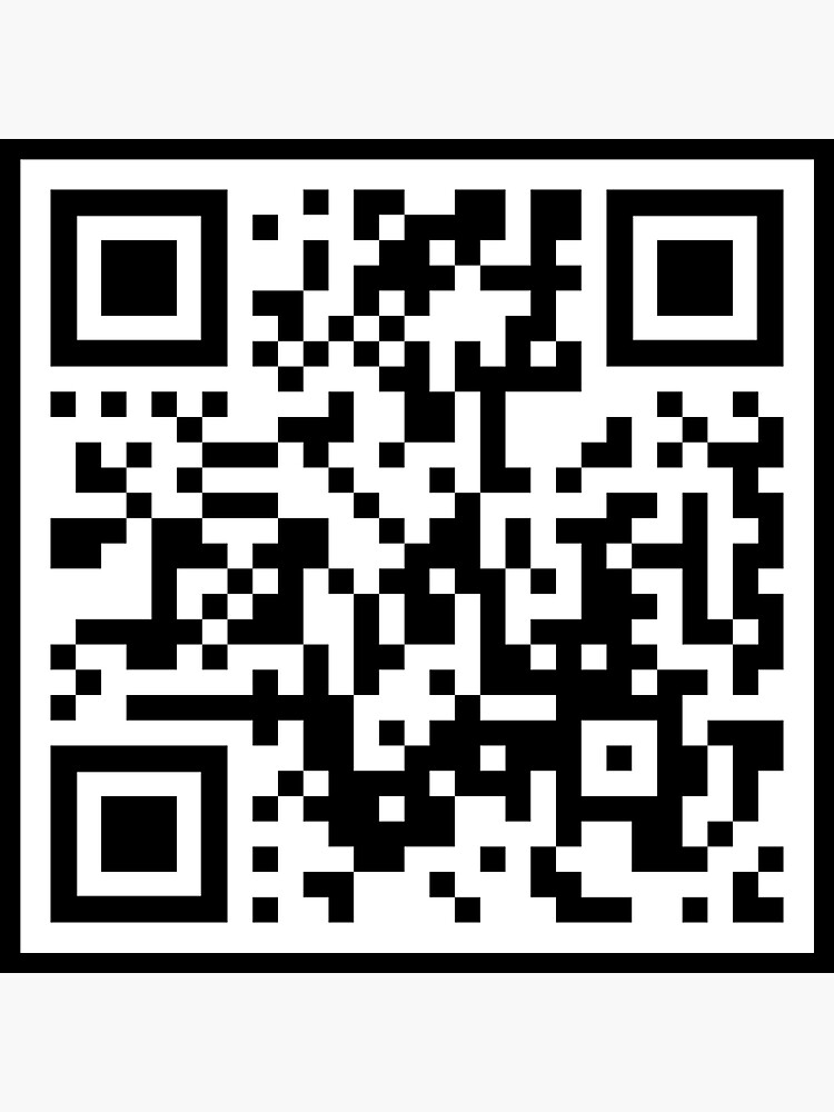 "Rick roll QR code" Sticker for Sale by QRFL | Redbubble