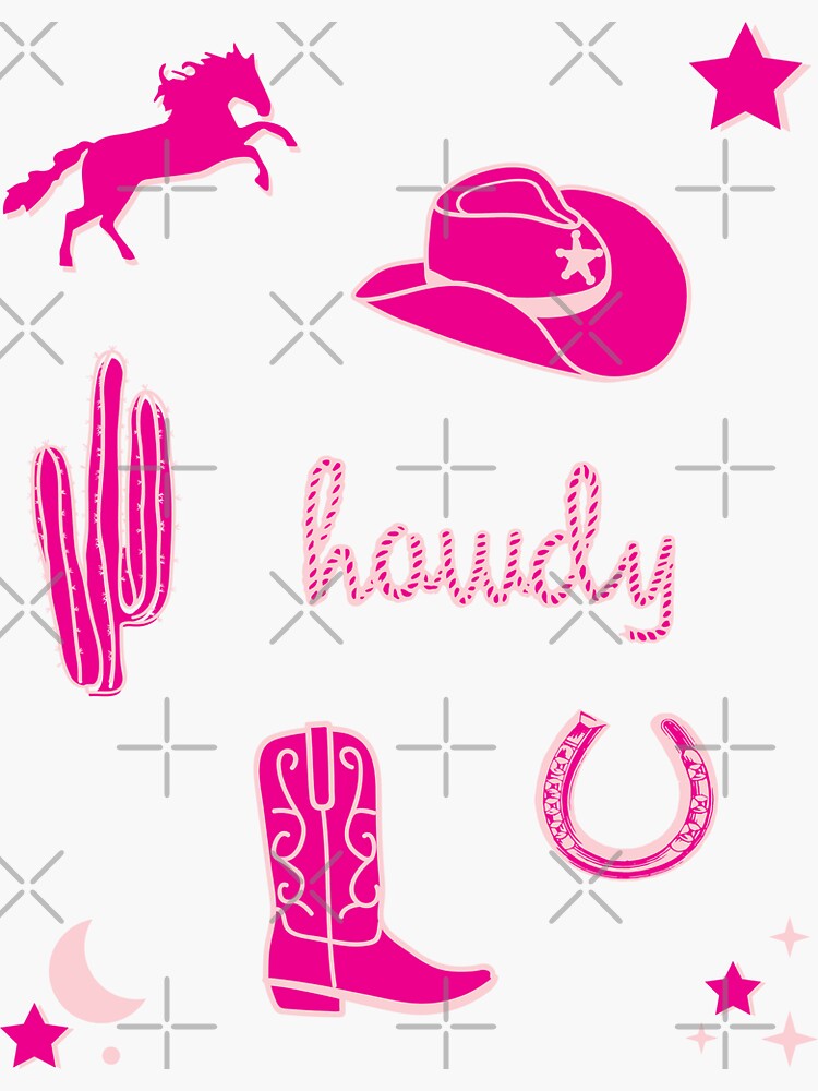 Pegatina for Sale con la obra «Sombrero de vaquero y patrón de bota ...