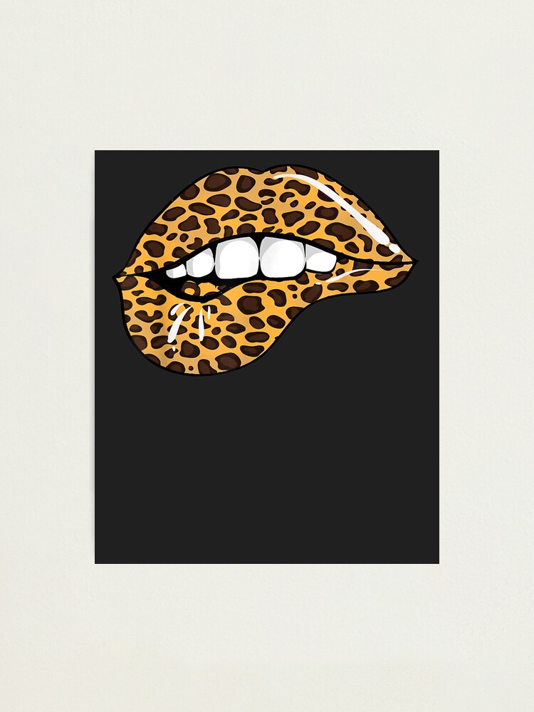 Lámina fotográfica «Labios de leopardo divertidos | Regalo fresco del ...