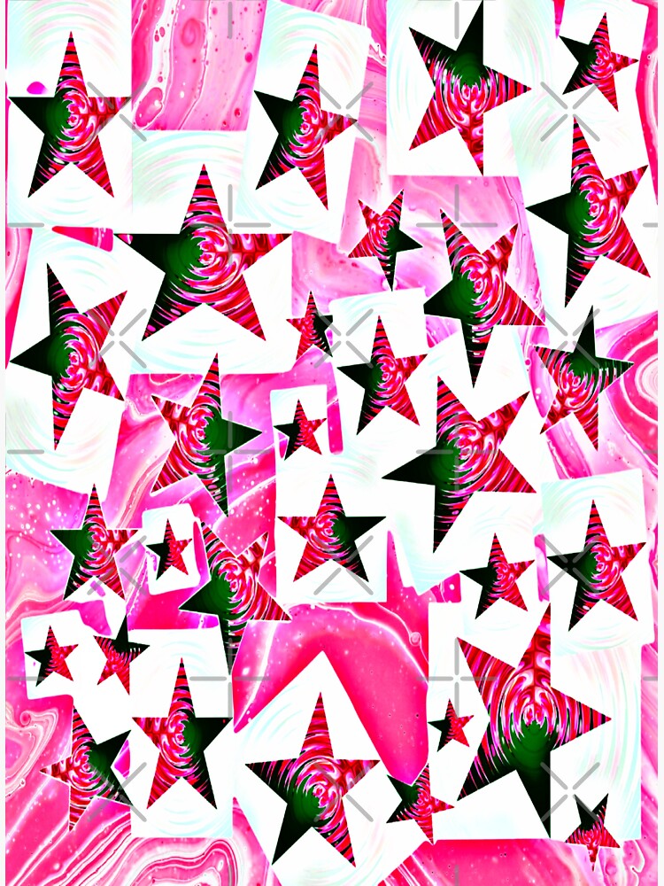 " Watery Star pattern, mixture, pink and green swirl. Digital art ...