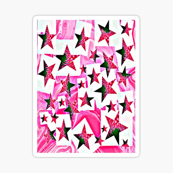 " Watery Star pattern, mixture, pink and green swirl. Digital art ...