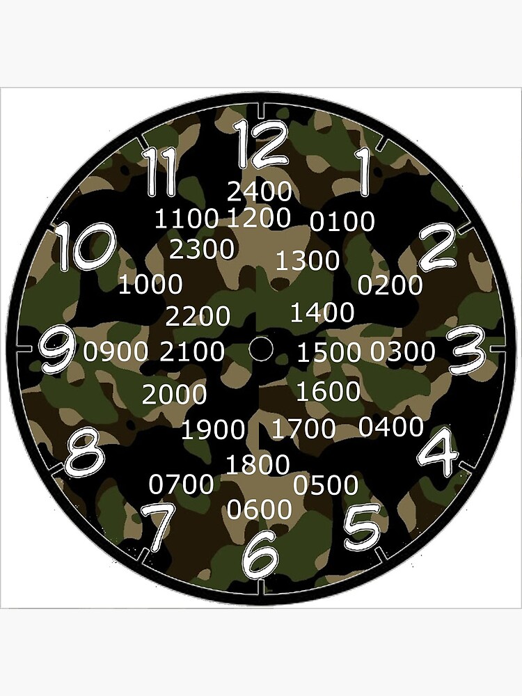 "Military Time Clock" Clock for Sale by ShopSuff15 | Redbubble