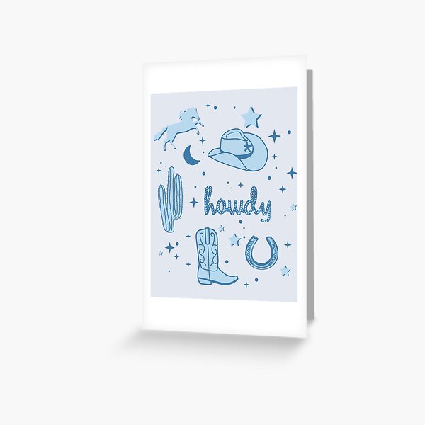 "Pastel Cowboy Hat and Boot Pattern Light Blue Cowgirl Aesthetic ...