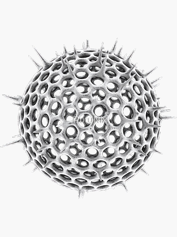 "Spherical Radiolarian in Light Mono " Sticker for Sale by PutuNix ...