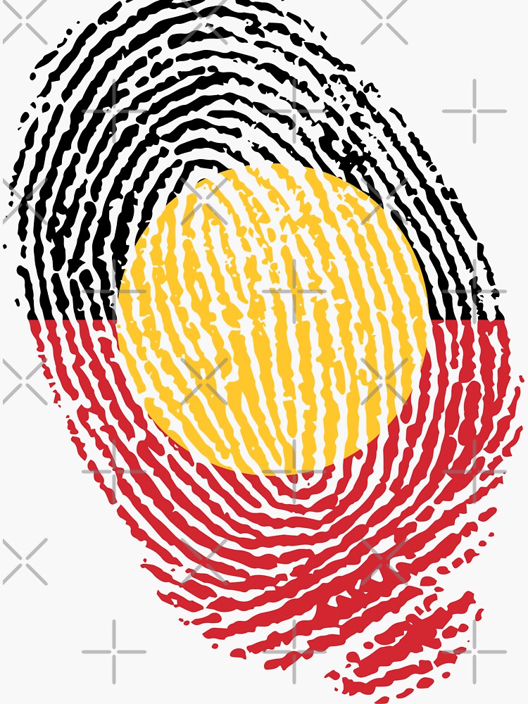 "Aboriginal flag Australia fingerprints " Sticker for Sale by MoreFaces ...
