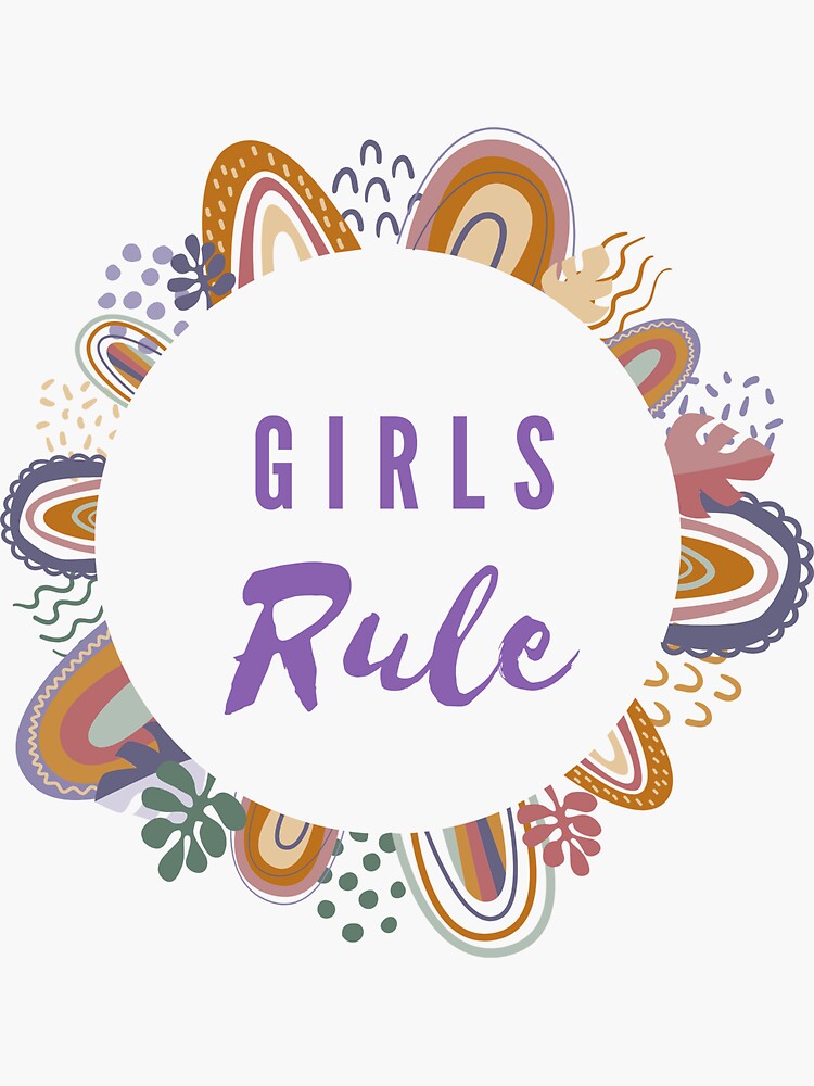 "Girls Rule" Sticker for Sale by tealmountain | Redbubble